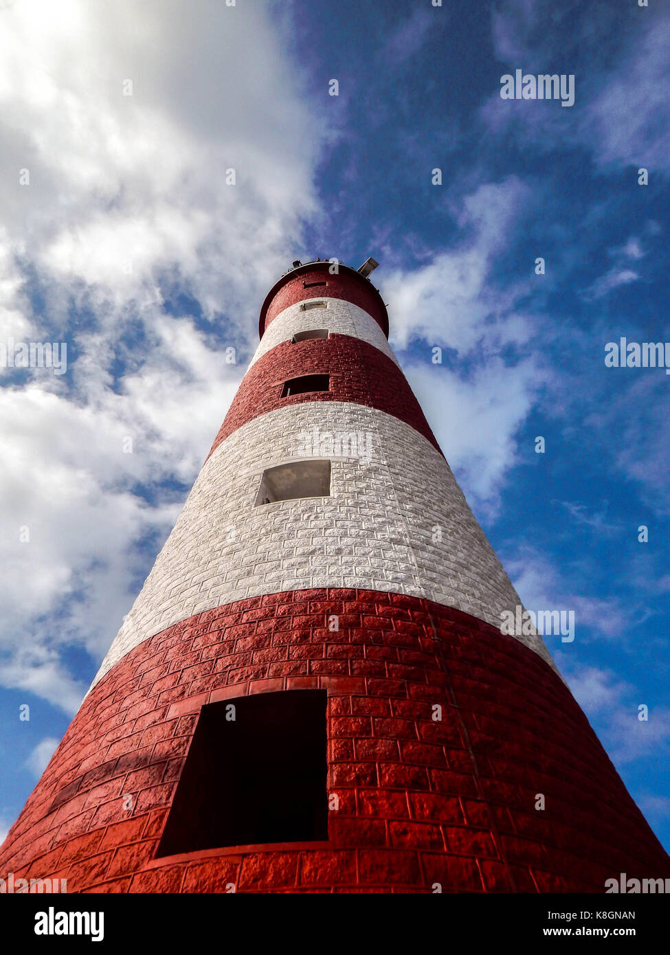Red and white lighthouse lantern hi-res stock photography and images ...