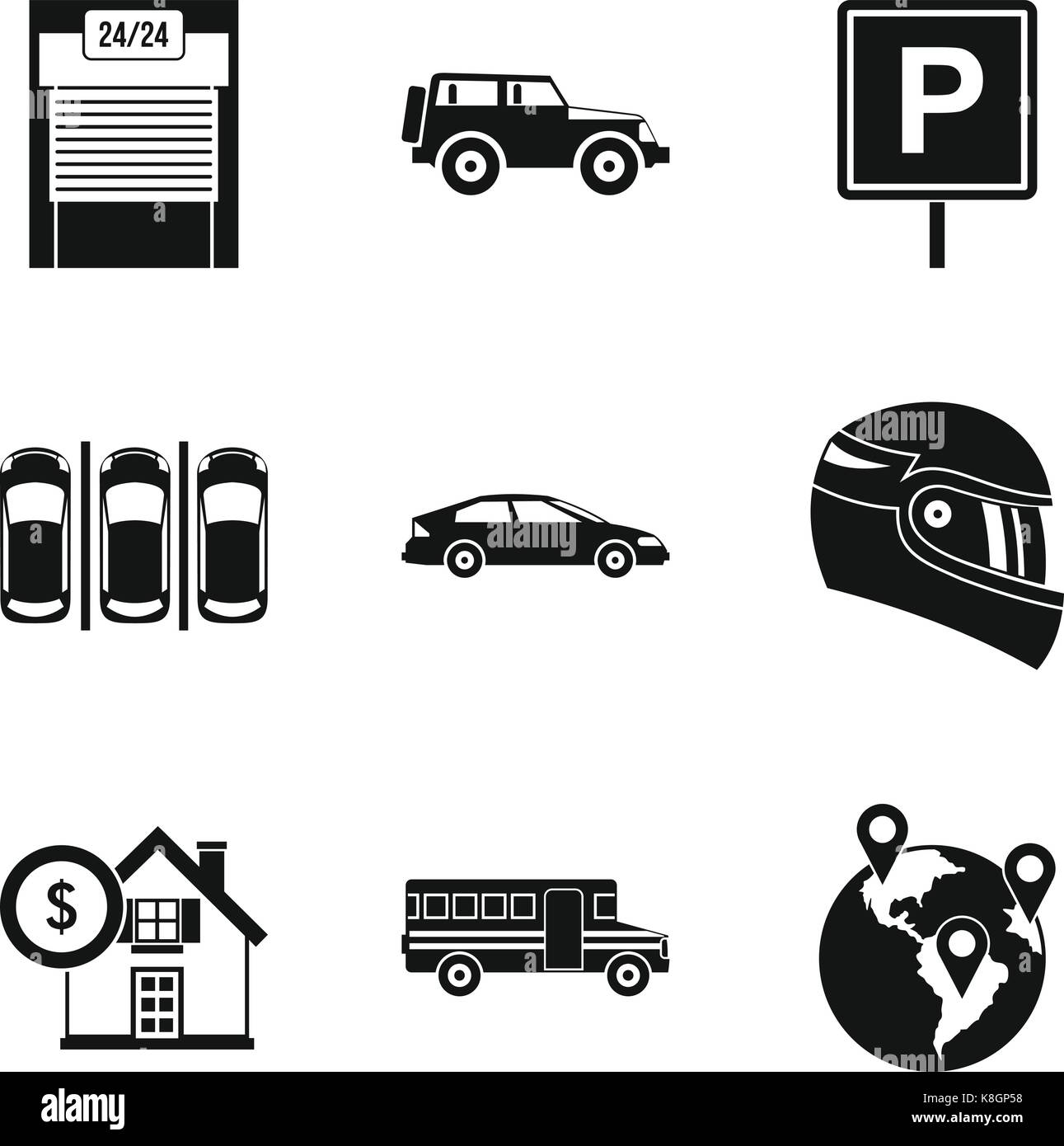 Fine icons set, simple style Stock Vector Image & Art - Alamy