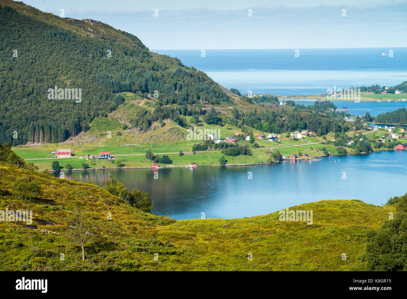 Aerial view on the Moldefjorden, Selje, Norway, Scandinavia, Europe ...