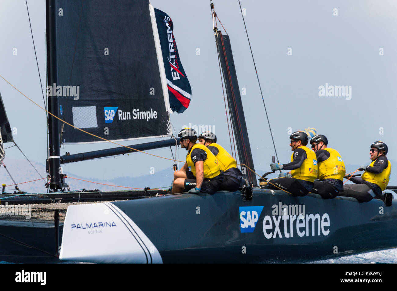 SAP extreme crew of GC 32 catamaran racing at Extreme Sailing Series ...