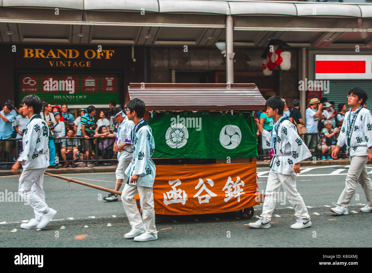 Gion Matsuri Floats are wheeled through the city in Japans most famous ...