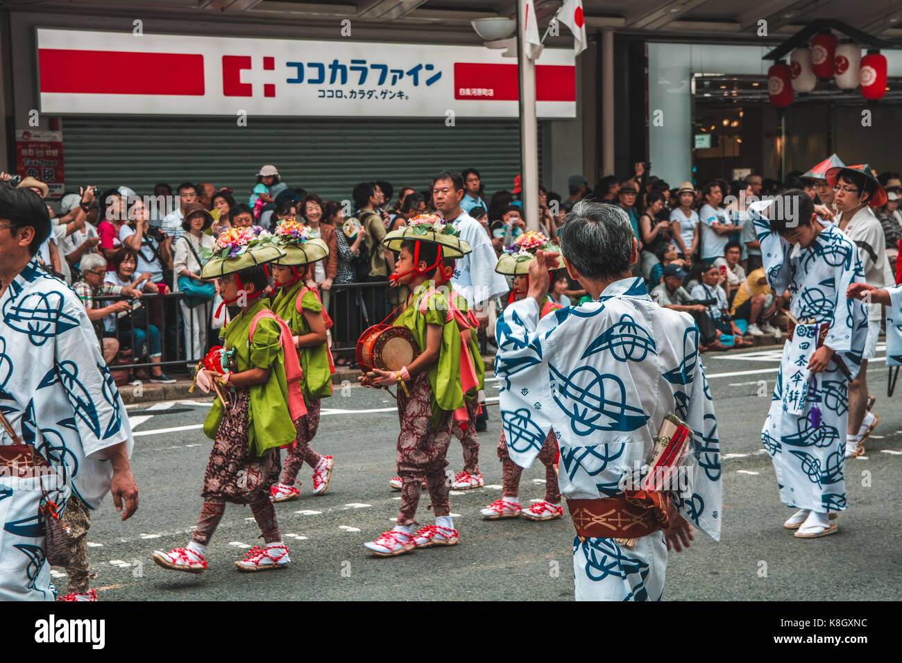 Gion Matsuri Floats are wheeled through the city in Japans most famous ...