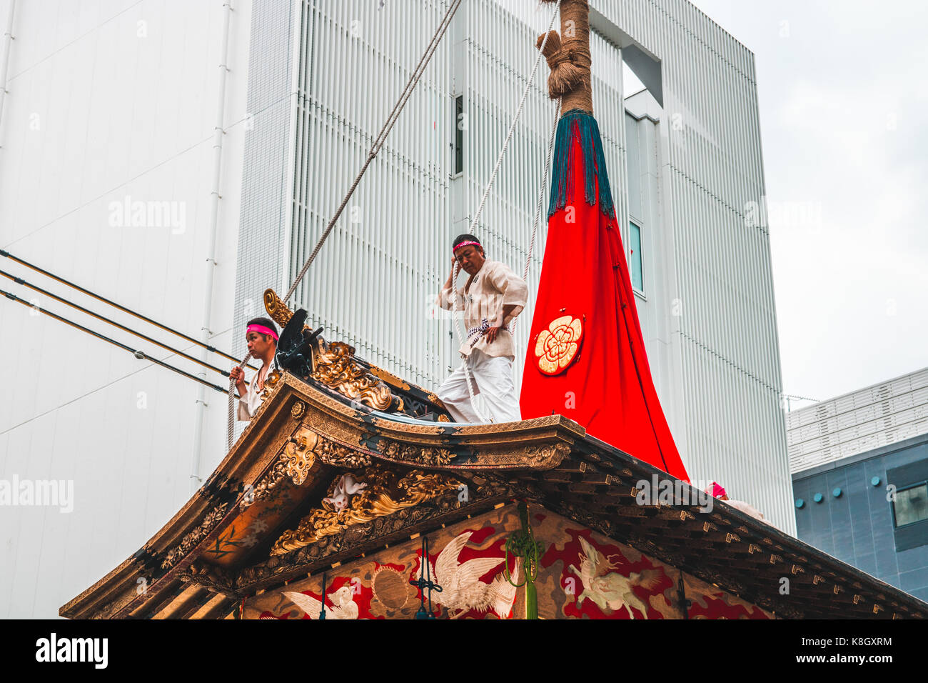 Gion Matsuri Floats are wheeled through the city in Japans most famous ...