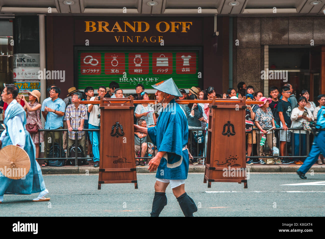 Gion Matsuri Floats are wheeled through the city in Japans most famous ...