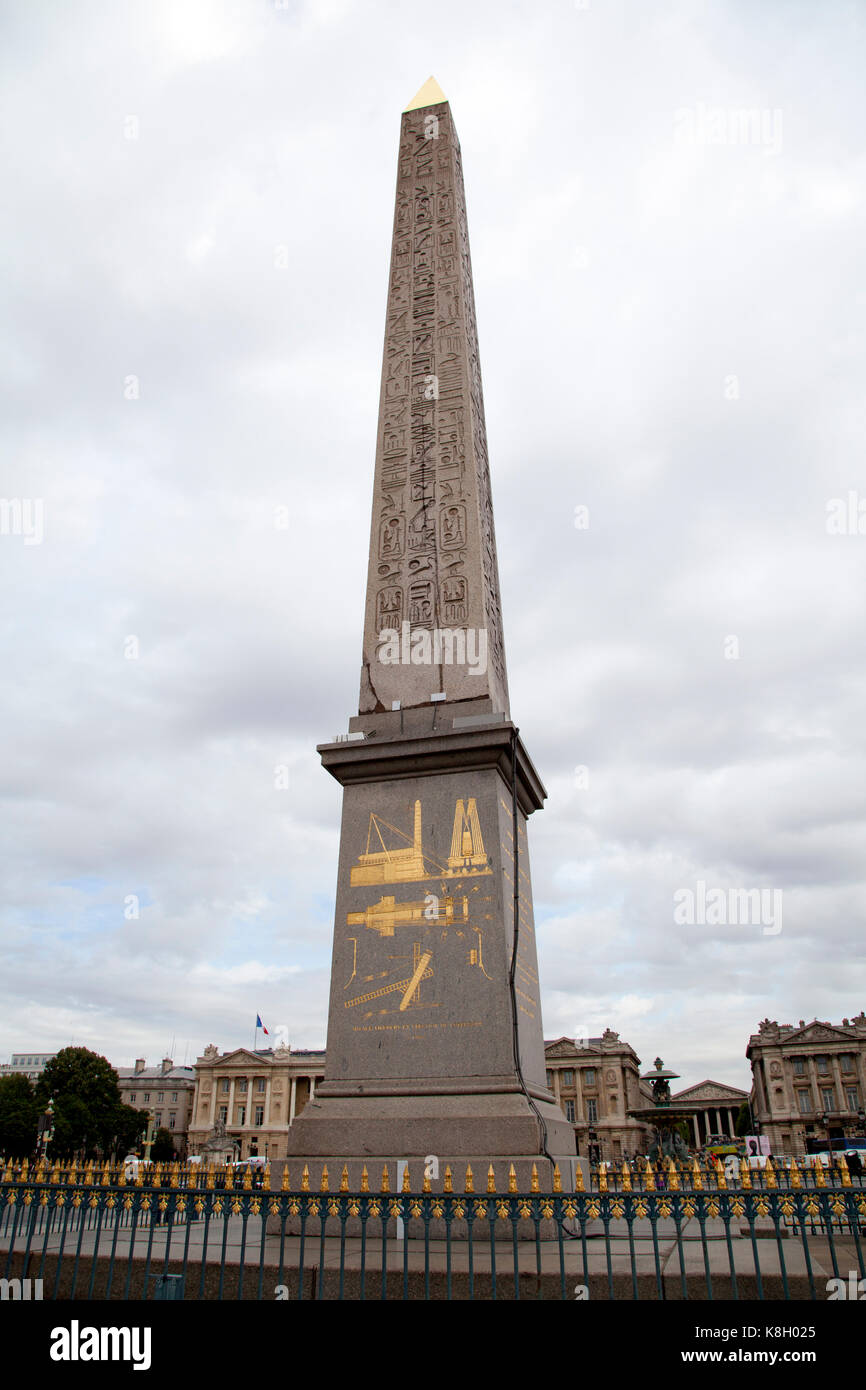 France, Paris, the Luxor Obelisk at Place de la Concorde Stock Photo ...