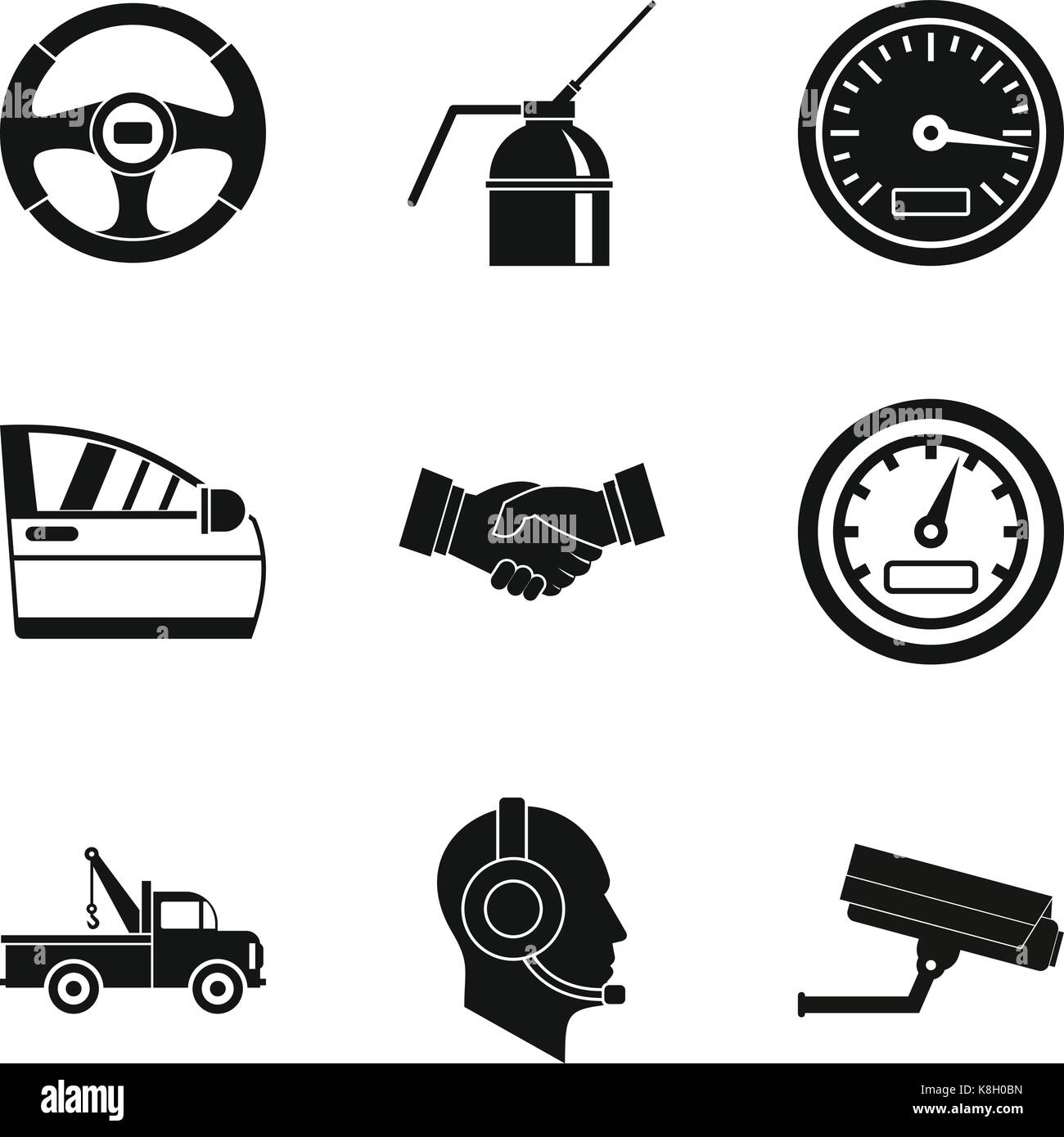 Car evacuation icons set, simple style Stock Vector Image & Art - Alamy
