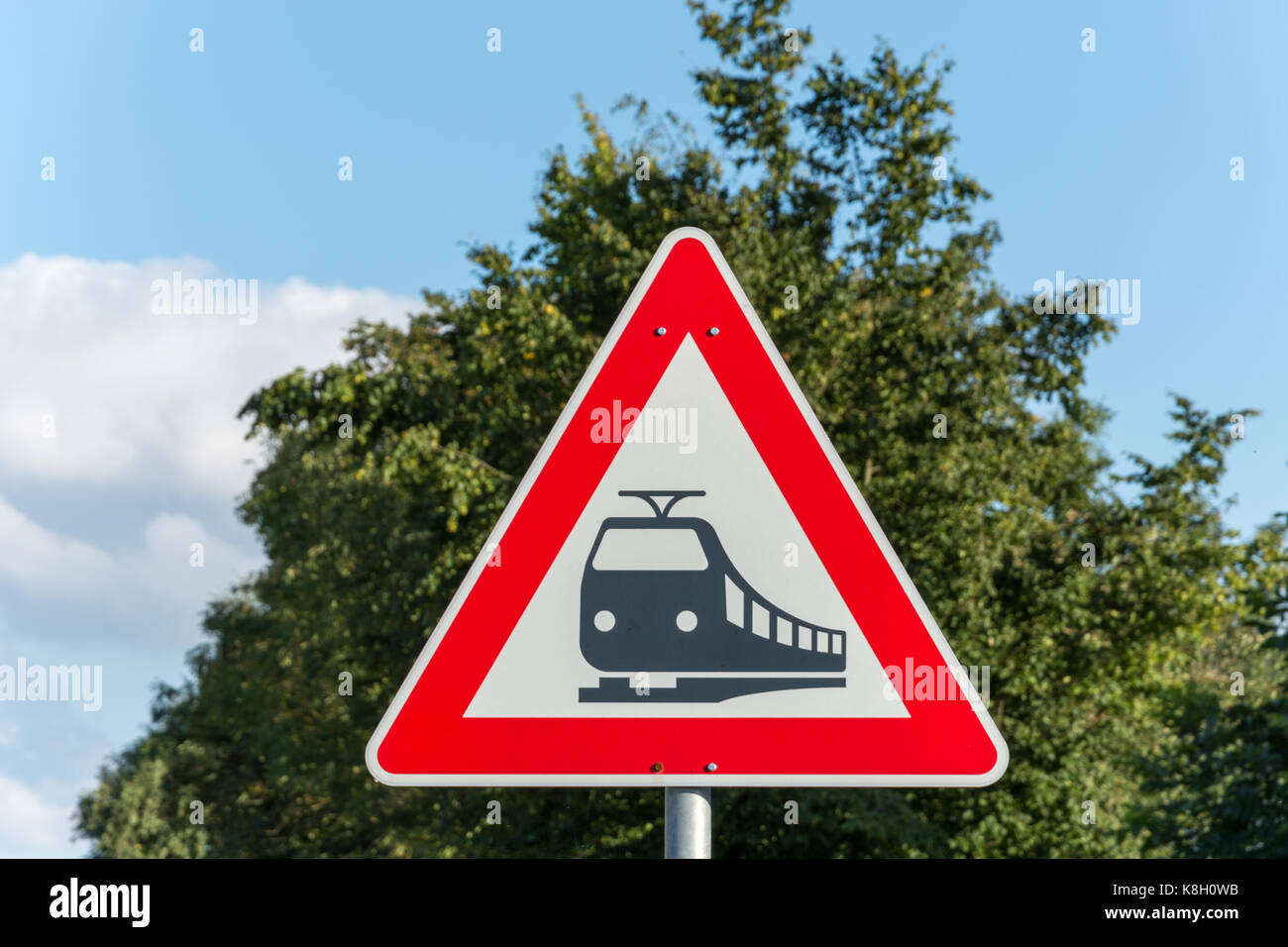 Steam train crossing road signs hi-res stock photography and images - Alamy