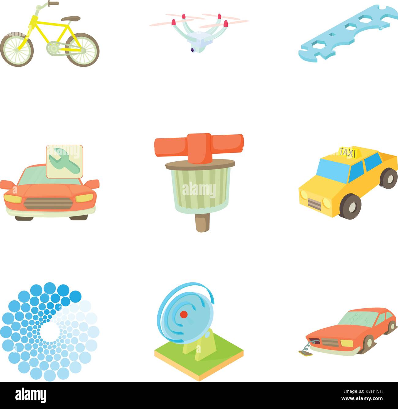 Cleaning fuel icons set, cartoon style Stock Vector Image & Art - Alamy