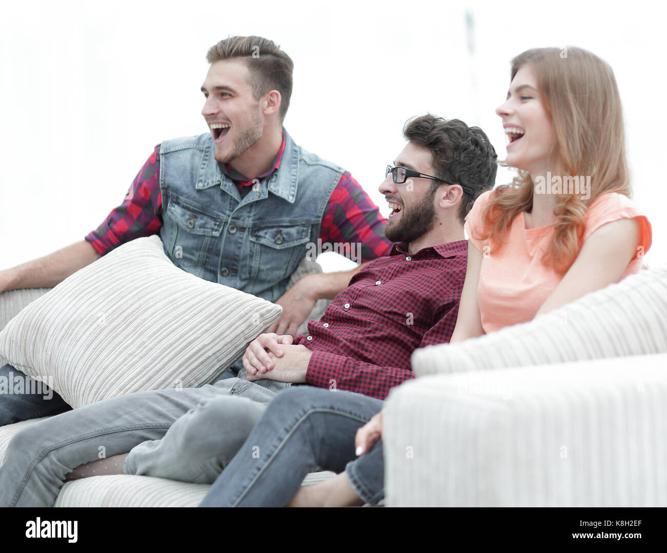 group of young people going on the couch Stock Photo - Alamy