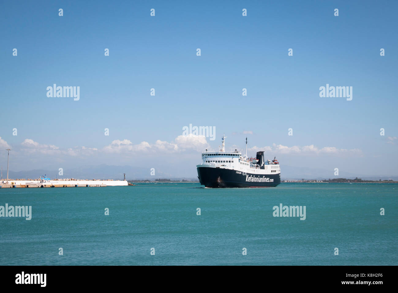 KILINI, GREECE - AUGUST 2017: The Ferry port in Kilini in Greece with ...
