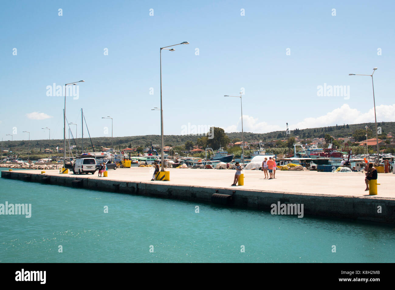 KILINI, GREECE - AUGUST 2017: The Ferry port in Kilini in Greece with ...