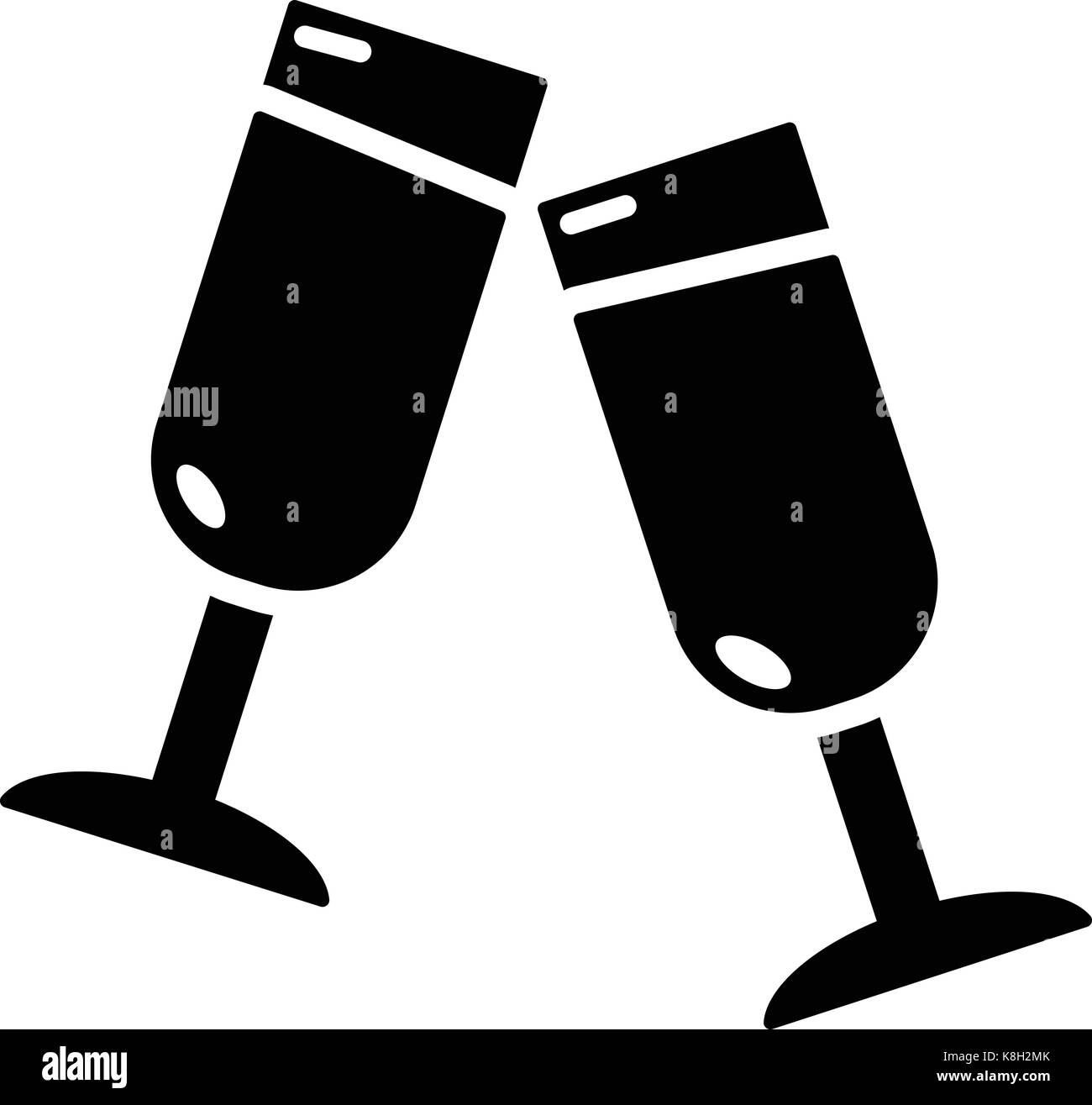 Cheers simple vector icon Black and White Stock Photos & Images - Alamy