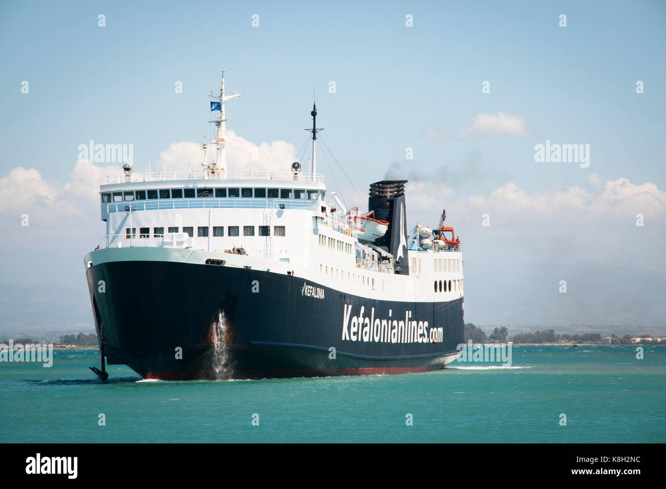 KILINI, GREECE - AUGUST 2017: A ferry of Kefalonia Lines arriving in ...