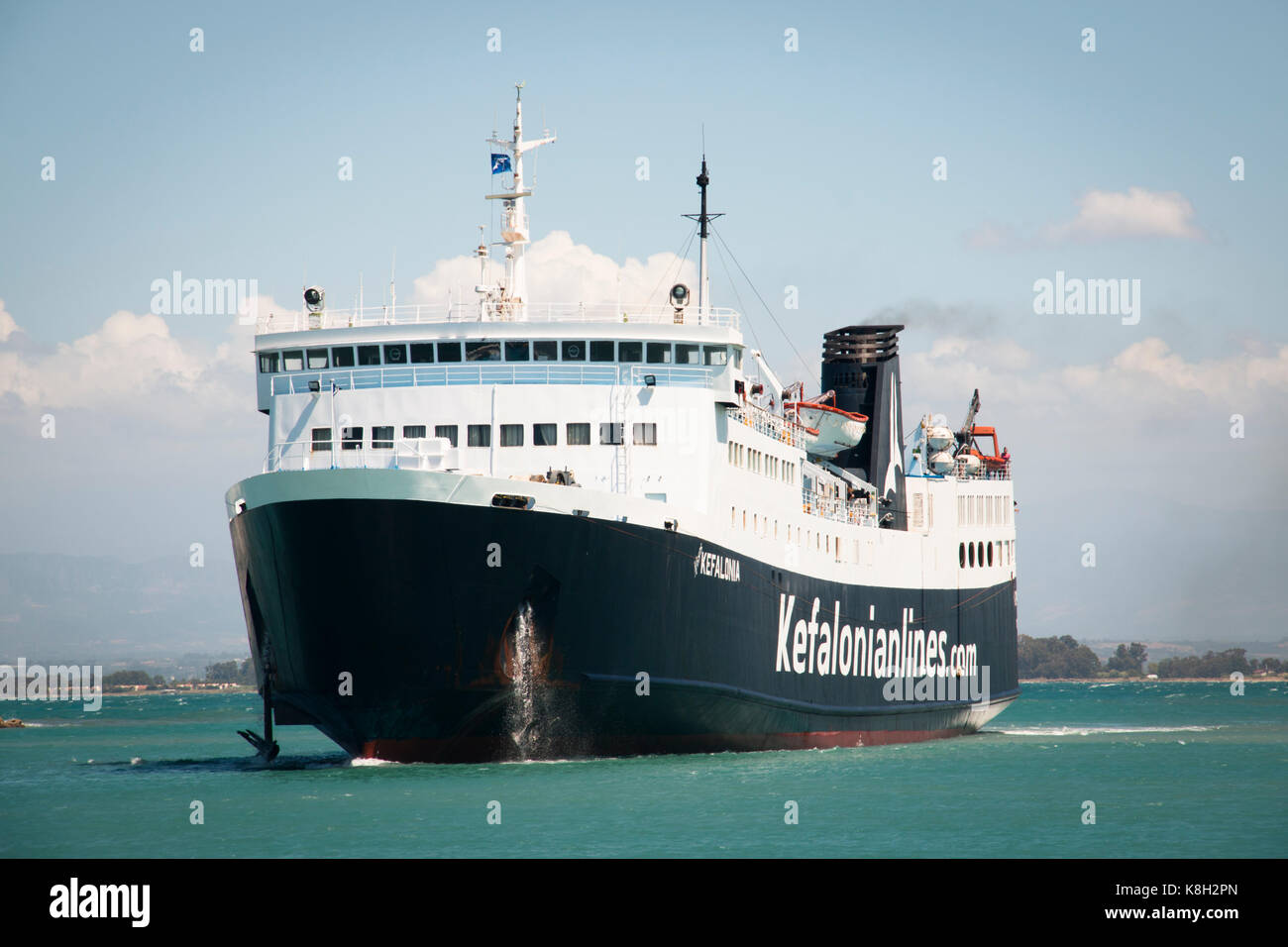 KILINI, GREECE - AUGUST 2017: A ferry of Kefalonia Lines arriving in ...