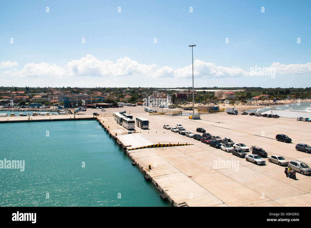 KILINI, GREECE - AUGUST 2017: The Ferry port in Kilini in Greece with ...
