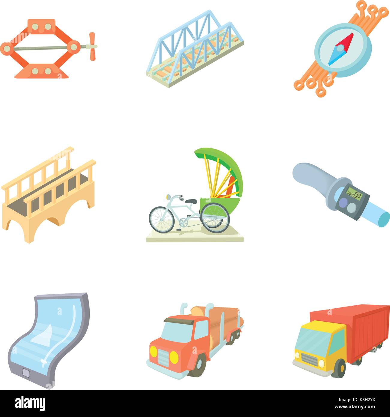 Freight transport icons set, cartoon style Stock Vector Image & Art - Alamy