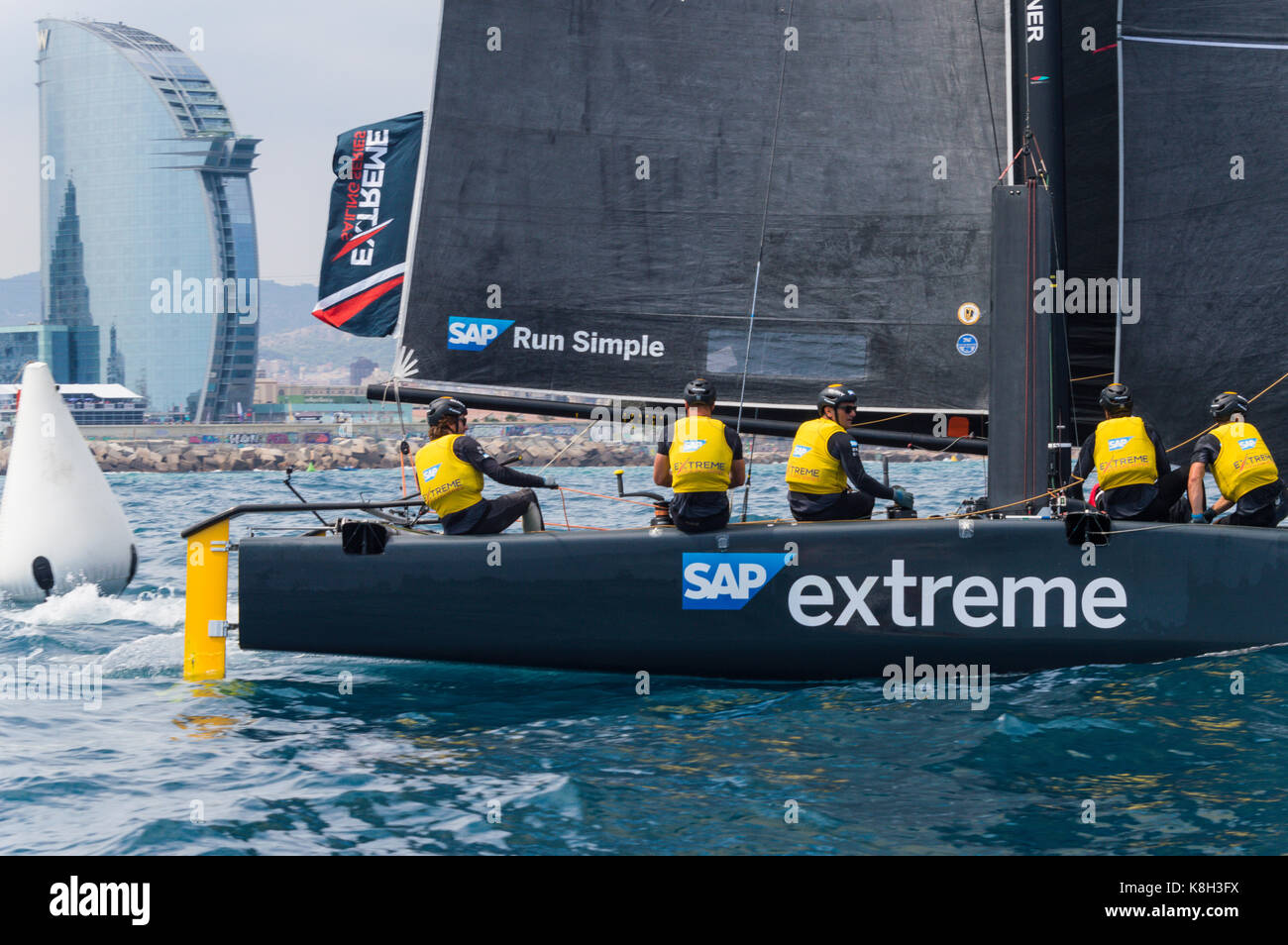 SAP extreme crew of GC 32 catamaran racing at Extreme Sailing Series ...