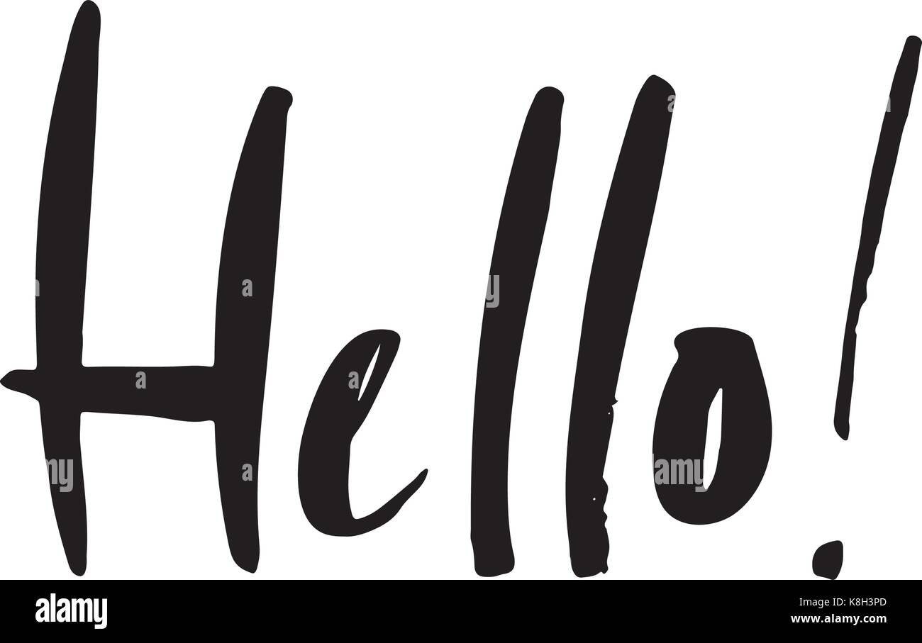 Hand drawn word - Hello. Lettering design for posters, t-shirts, cards ...