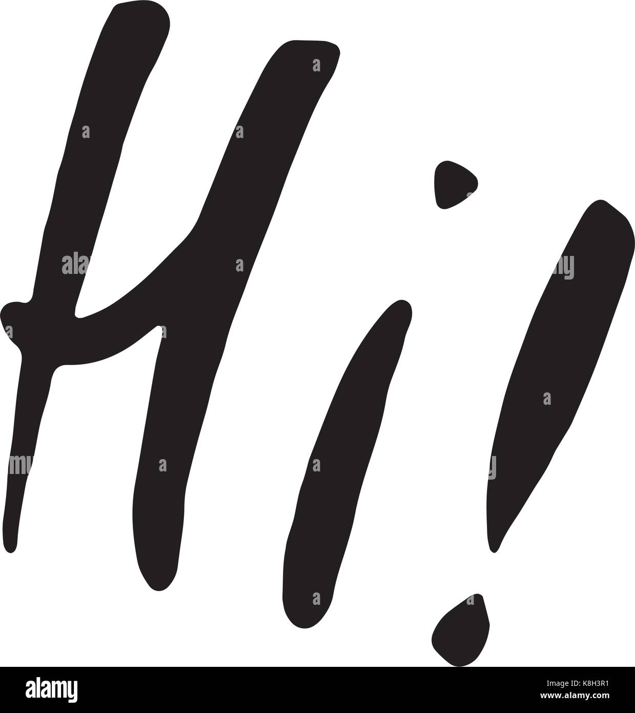 Hand drawn word - Hi. Lettering design for posters, t-shirts, cards ...