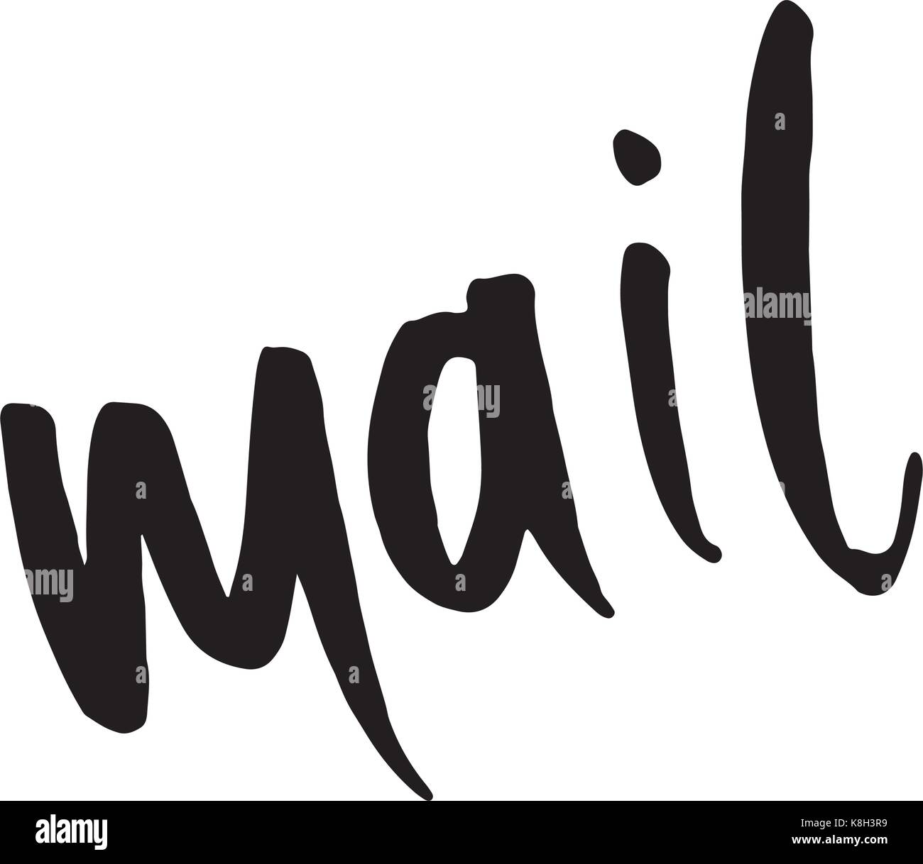 Hand drawn word - mail . Lettering design for posters, t-shirts, cards ...