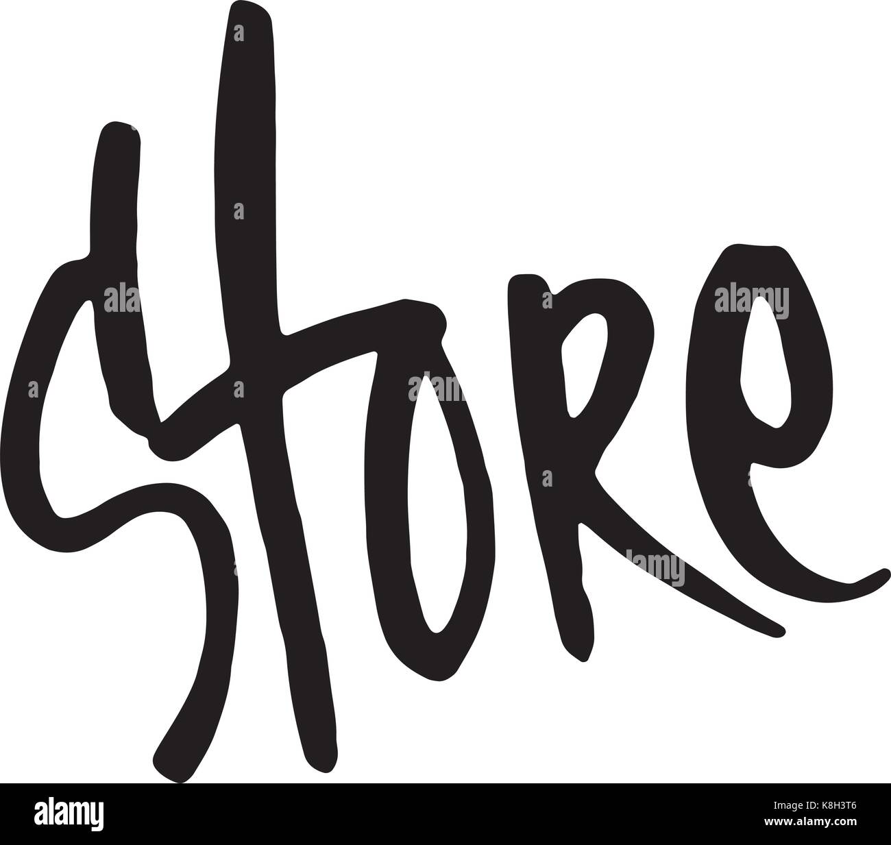 Hand drawn word - Store . Lettering design for posters, t-shirts, cards ...