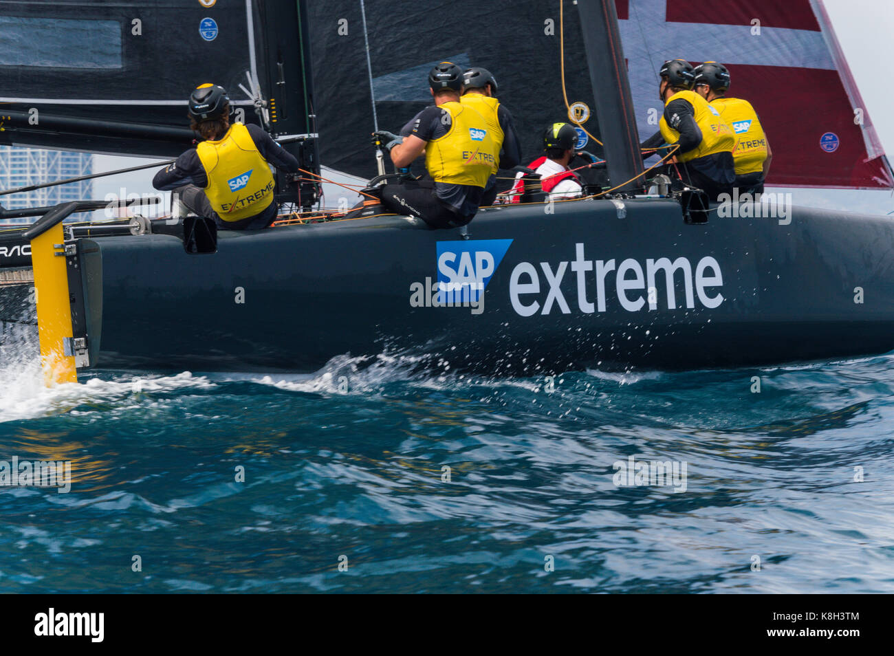 SAP extreme crew of GC 32 catamaran racing at Extreme Sailing Series ...