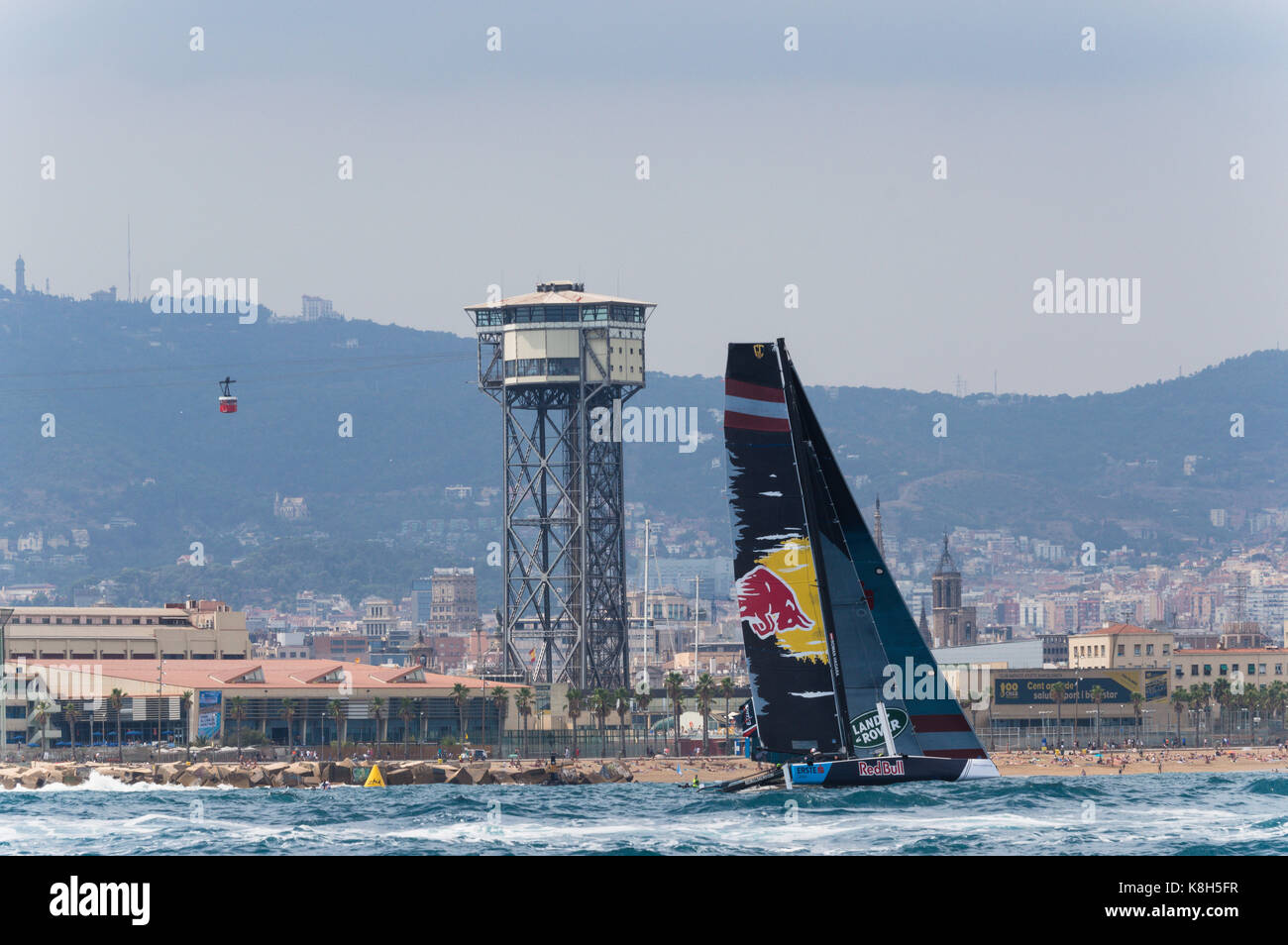 Red Bull catamaran GC-32 at the Extreme sailing series, Barcelona Stock ...