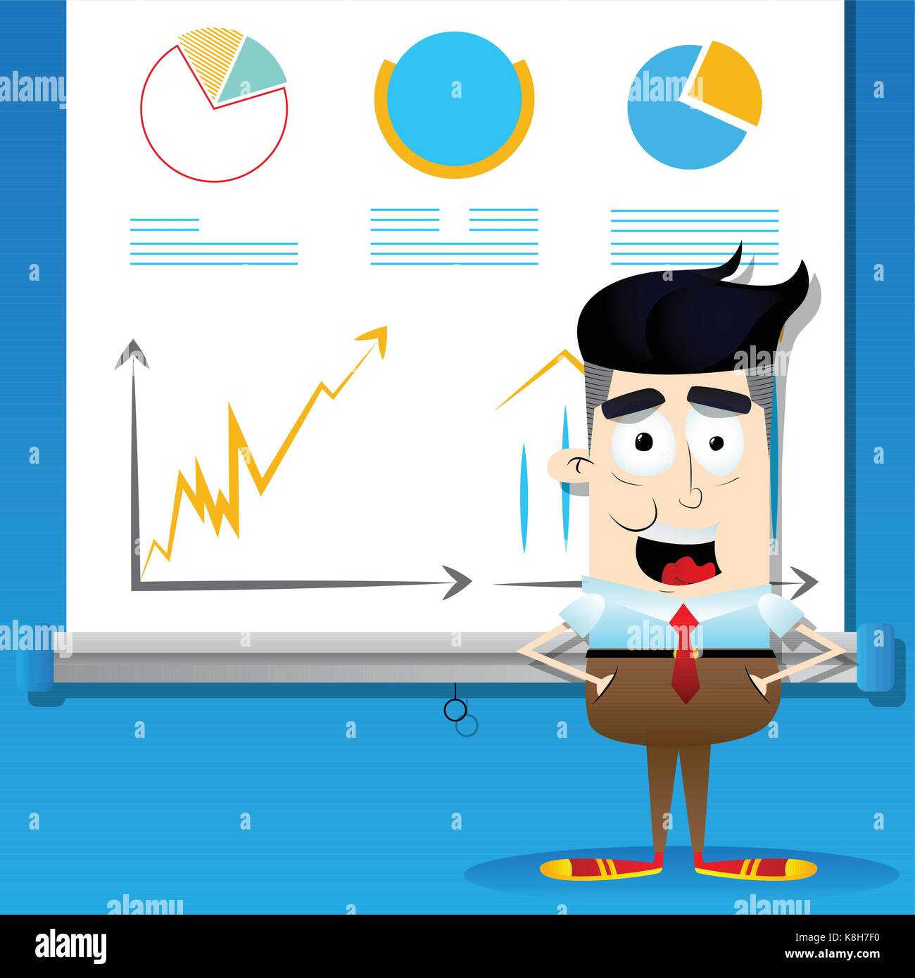 Business Cartoon Meeting Chart Happy High Resolution Stock Photography ...