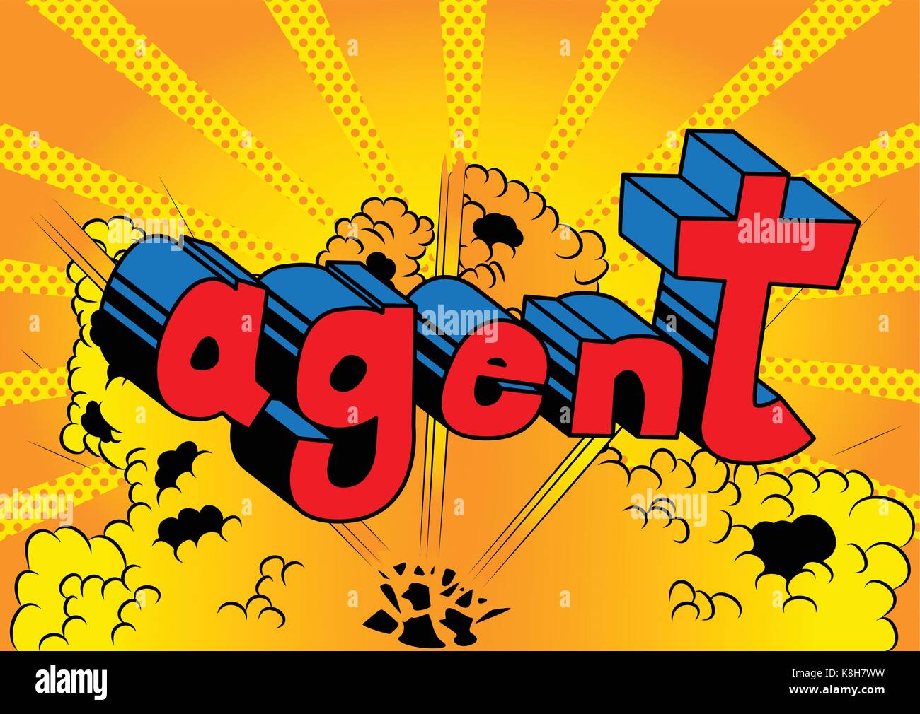 Agent - Comic book style word on abstract background Stock Vector Image ...