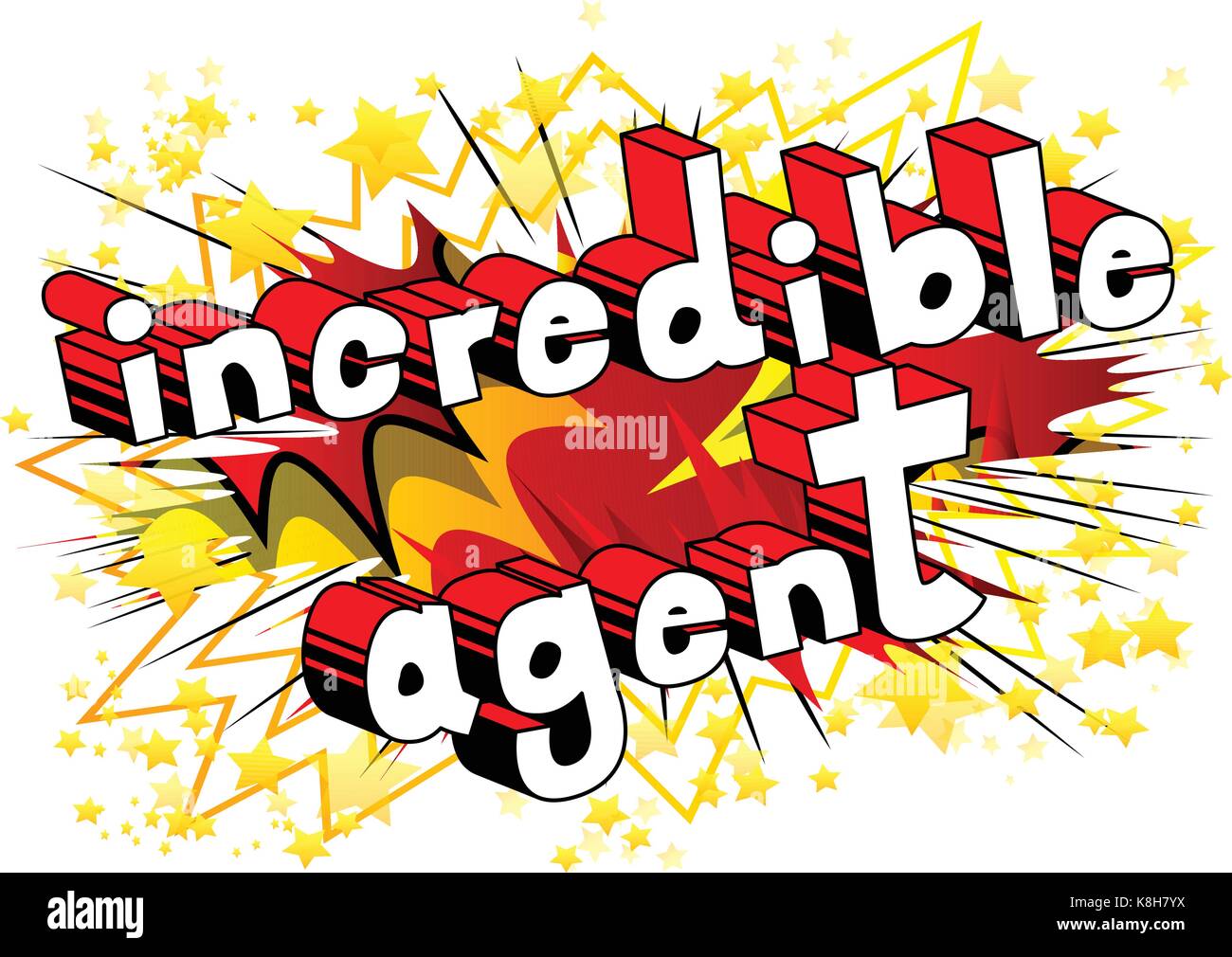 Incredible Agent - Comic book style word on abstract background Stock ...