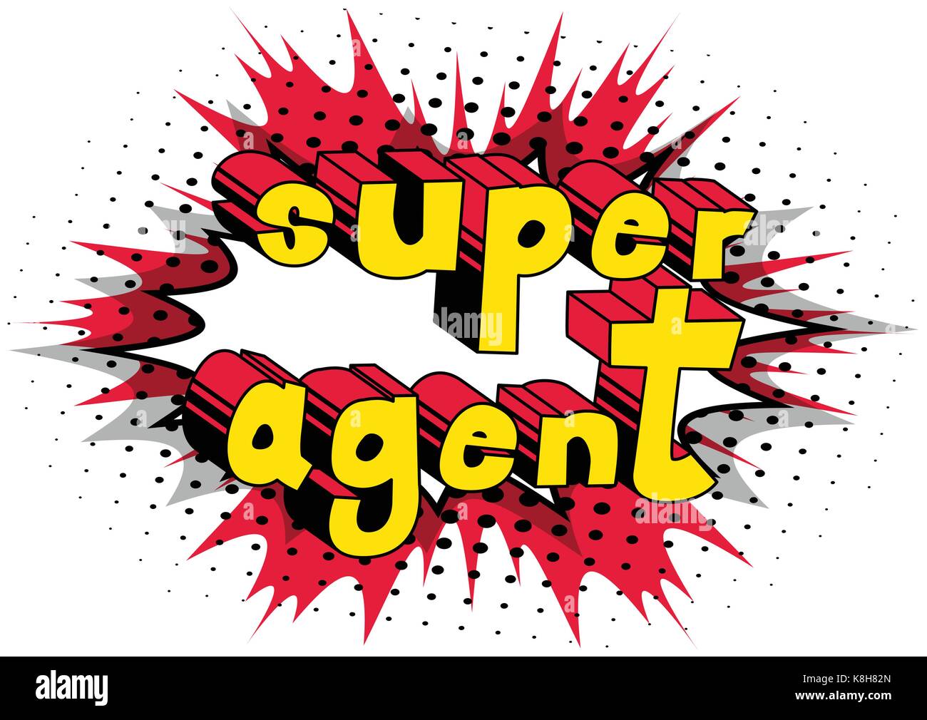 Super Agent - Comic book style word on abstract background Stock Vector ...