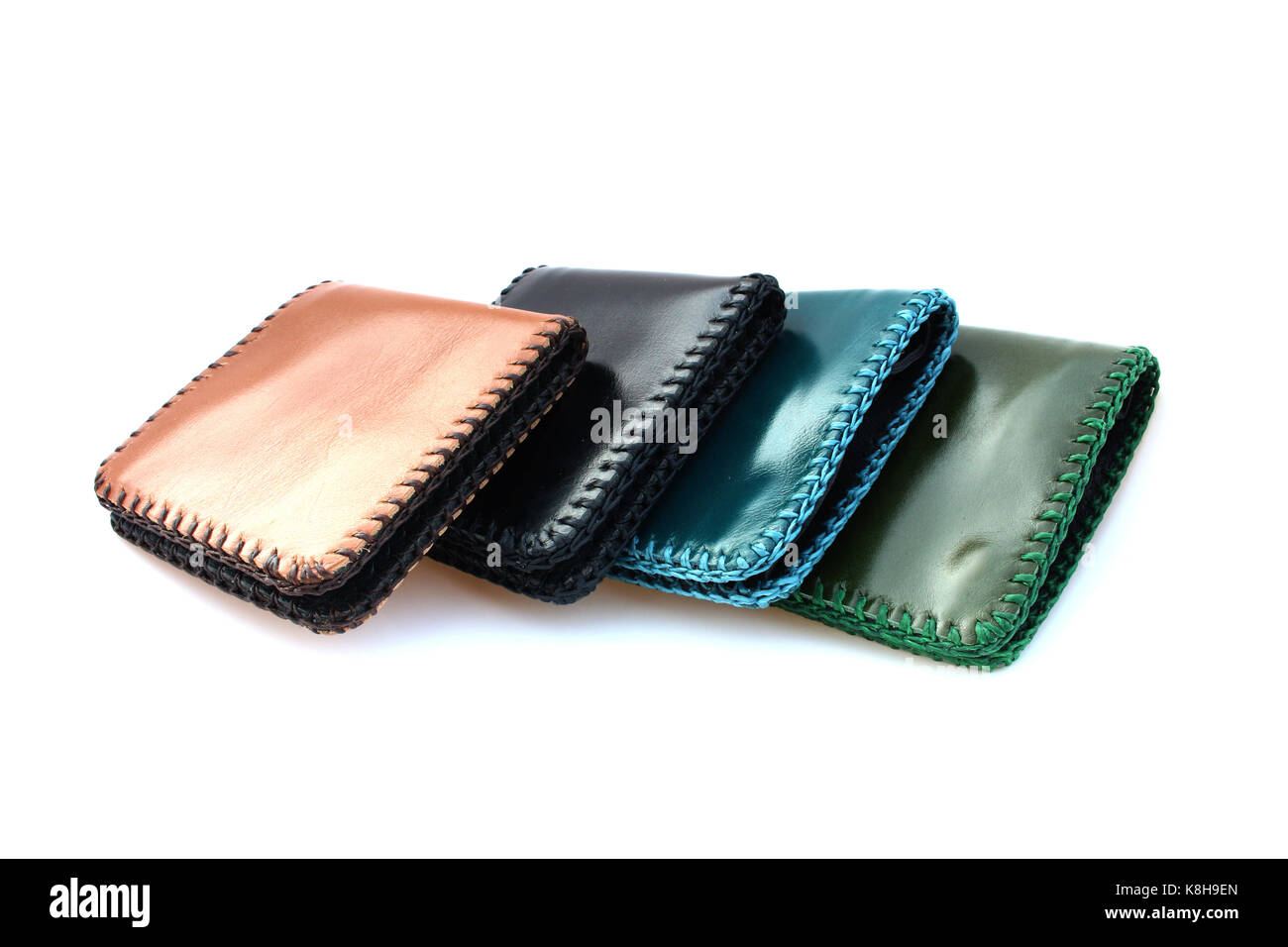 Group Wallet of Leather skin Stock Photo - Alamy