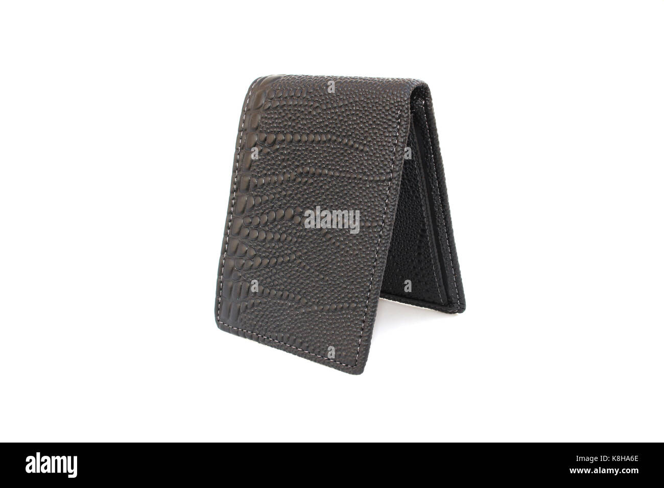 Black wallet on isolated Stock Photo - Alamy