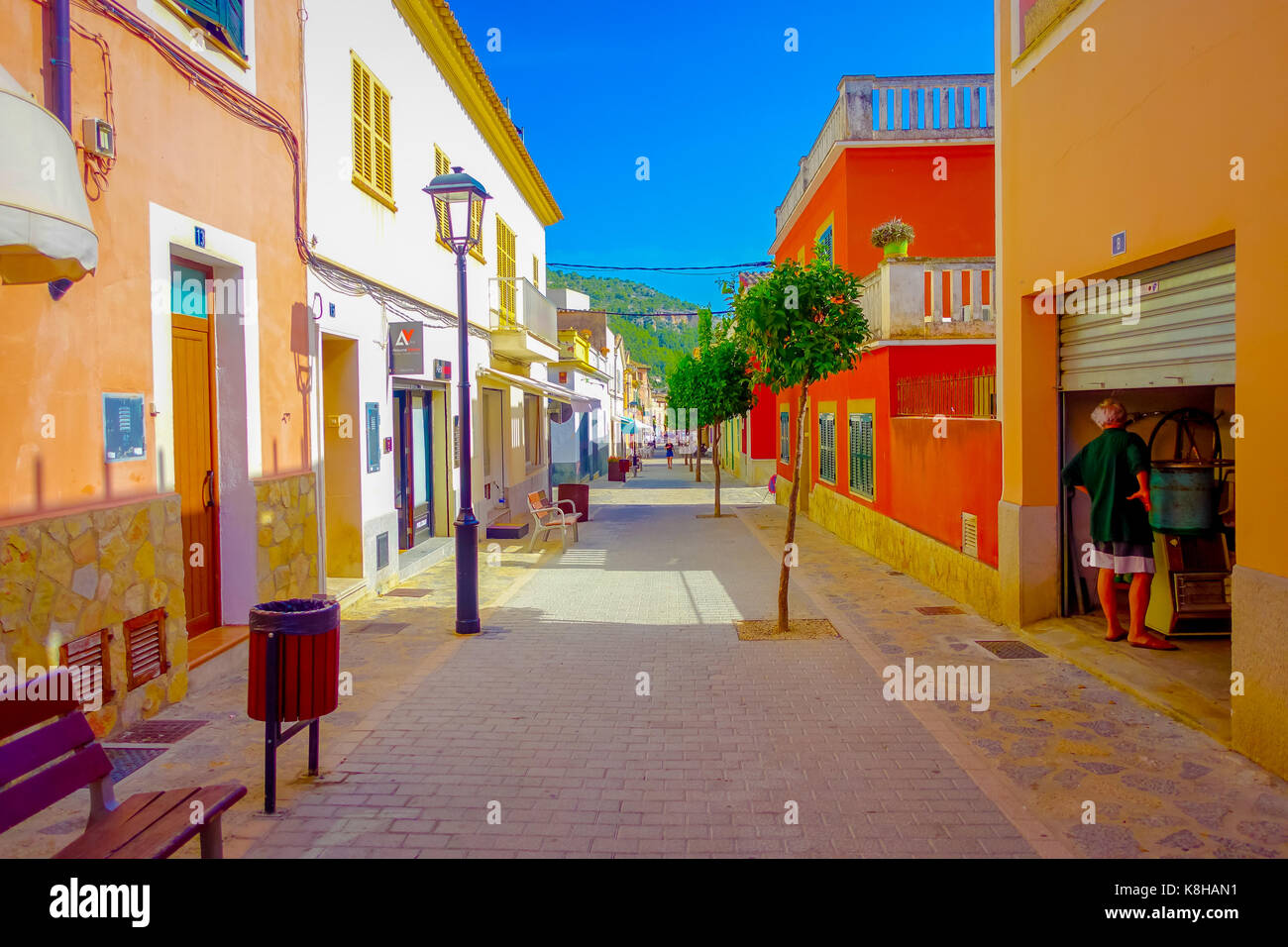 PORT D ANDRATX, SPAIN - AUGUST 18 2017: Beautiful view of small old ...