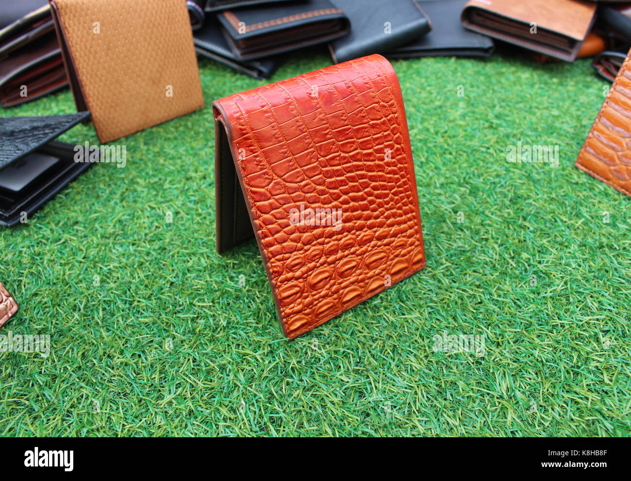 wallet on grass Stock Photo - Alamy