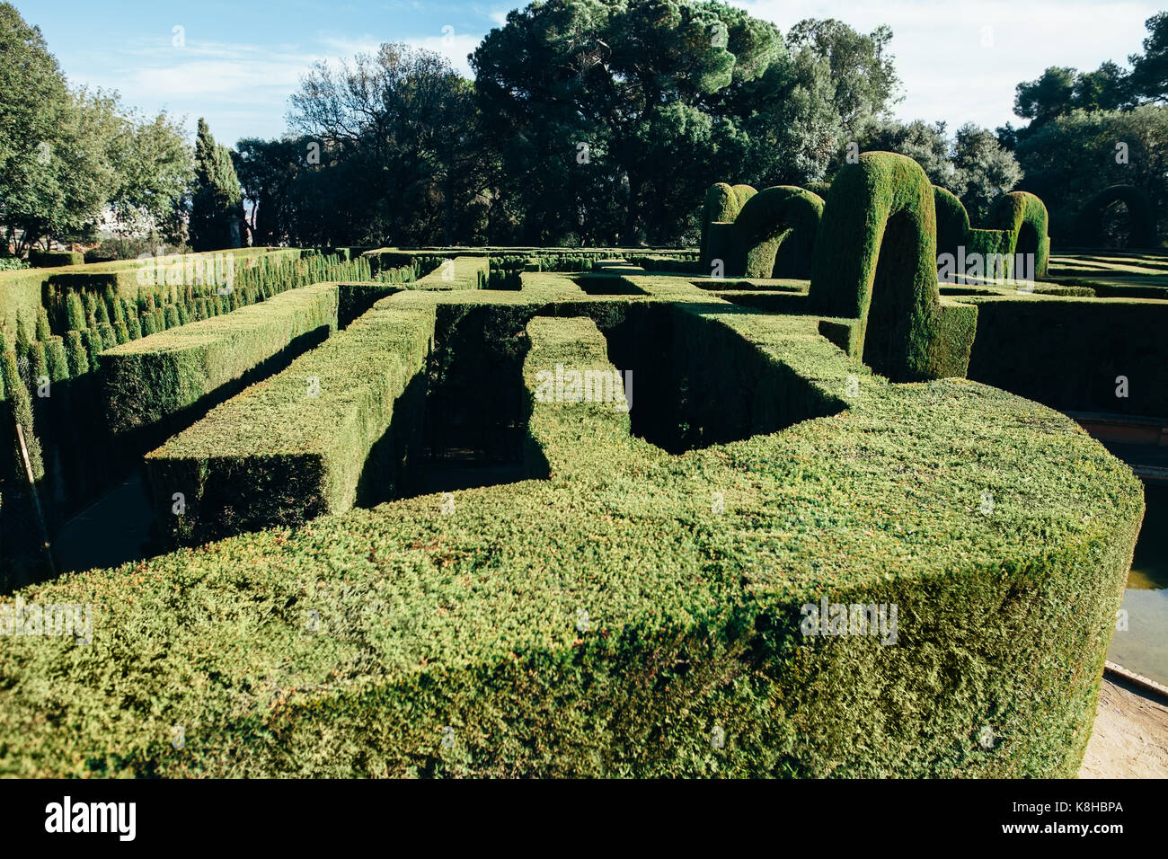 Park labyrinth in Barcelona, Spain, Catalonia Stock Photo - Alamy