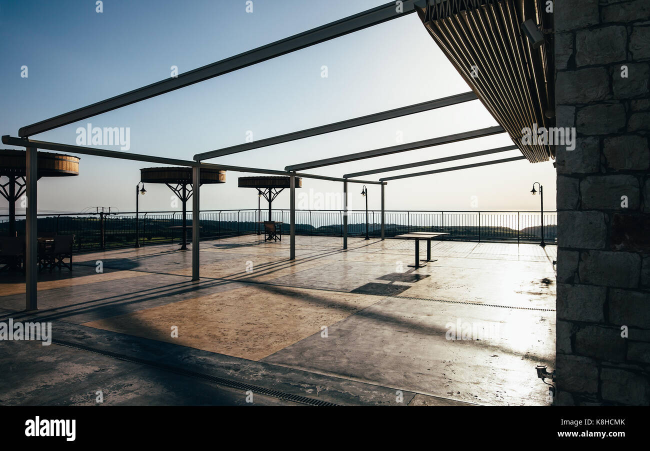 Big empty terrace at sunset Stock Photo - Alamy