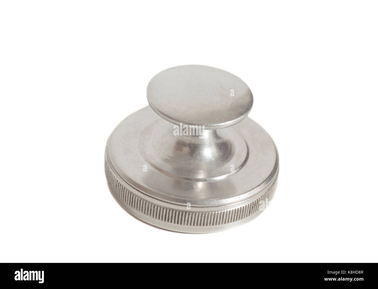 Old metal silver stamp isolated on white background Stock Photo - Alamy