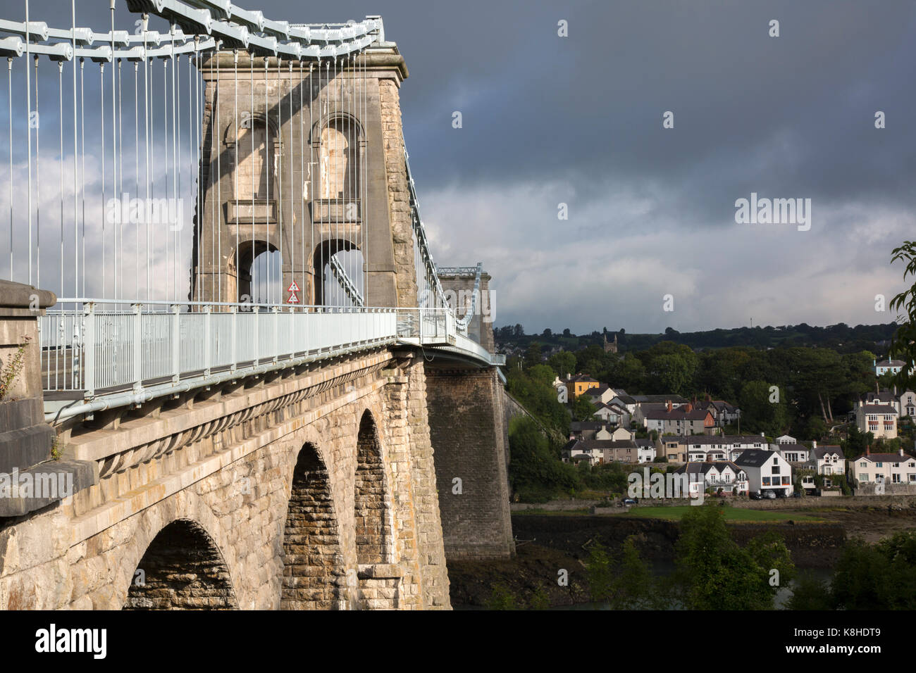 Menai Suspension Bridge; Anglesey; Wales; UK Stock Photo - Alamy