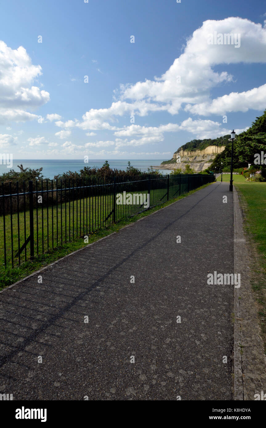 The clifftop footpath or pathway at Shanklin on the Isle of Wight ...