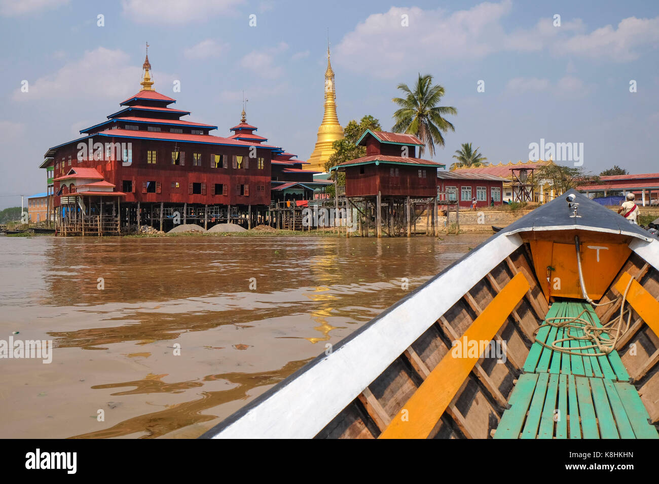Burma, Myanmar: village of Inn Dain Khone, Inle Lake. Traditional pile ...