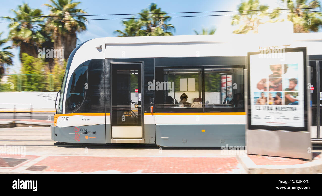 VANLENCIA, SPAIN - june 16, 2017: Metrovalencia tram, a public ...