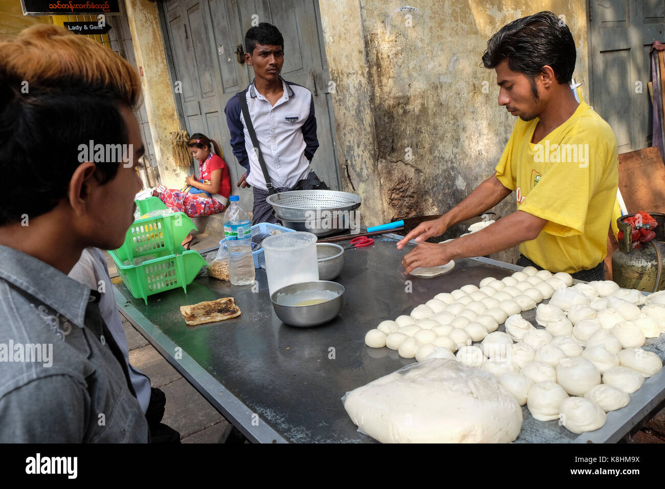 Burma, Myanmar: Indian breads, market of the 26th street in Rangoon ...