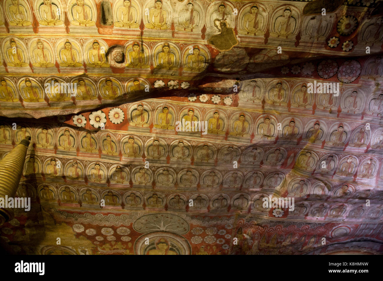 Dambulla Sri Lanka Dambulla Cave Temples - Cave II Maharaja Viharaya Cave Paintings Of Rows ...