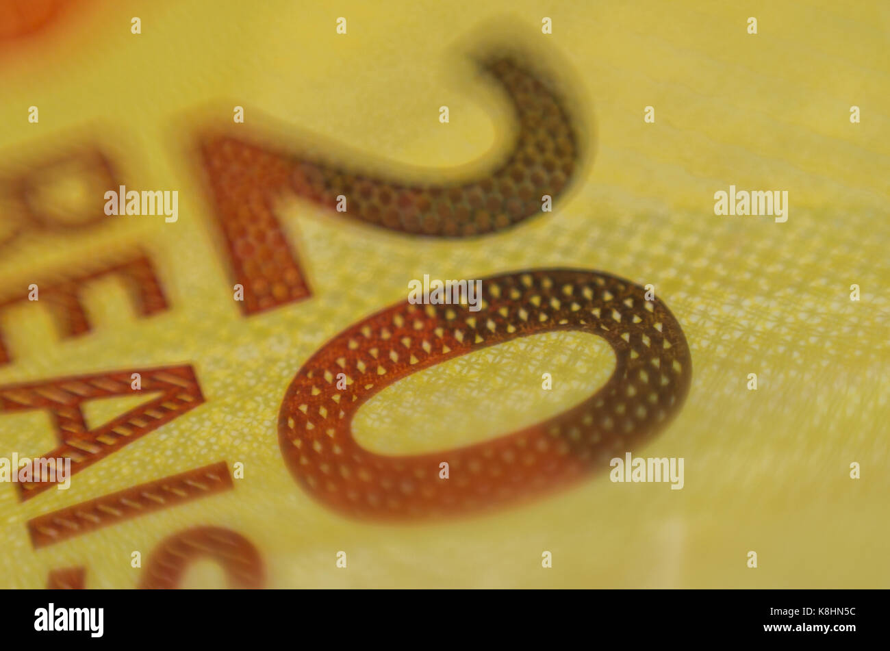 Close detail of Brazilian money, 20 real note Stock Photo - Alamy