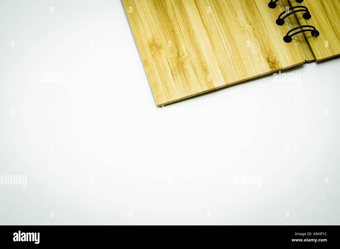 Notebook with a wooden cover face down Stock Photo - Alamy