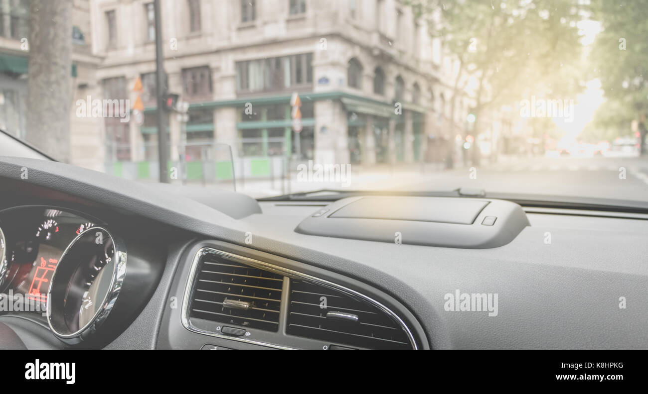 modern car travels through the streets of Paris, France Stock Photo - Alamy