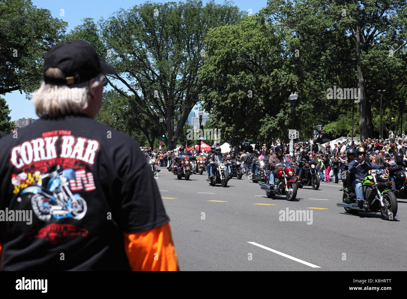 Bikers ride along Constitution Avenue at the 26th annual Rolling ...