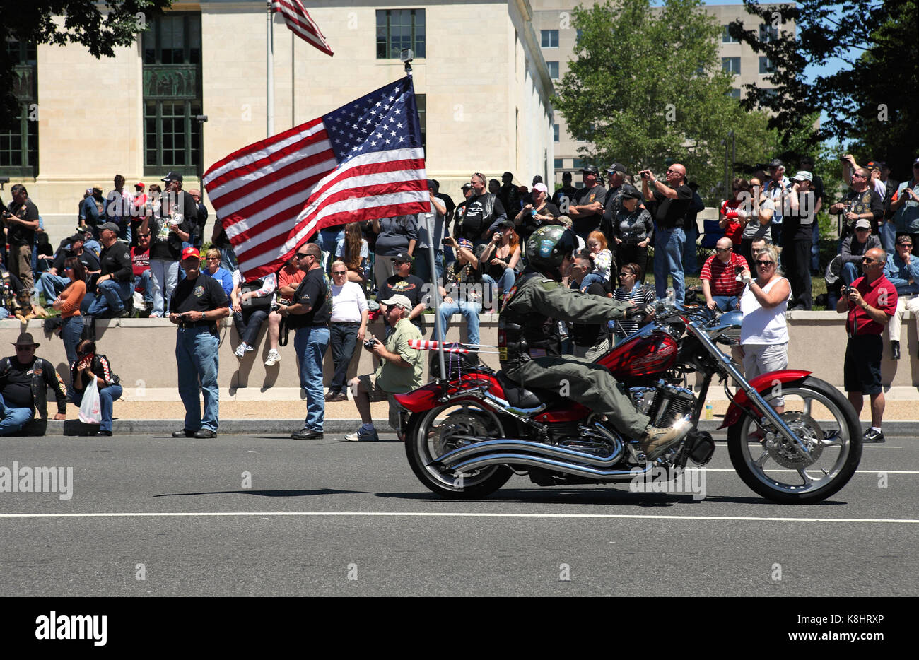 Bikers ride along Constitution Avenue at the 26th annual Rolling ...