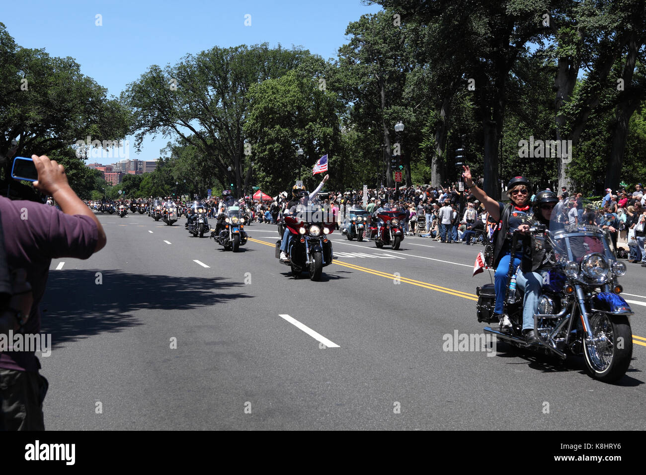 Bikers ride along Constitution Avenue at the 26th annual Rolling ...